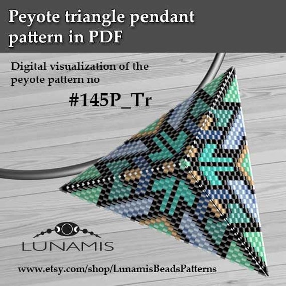 Pattern for Triangle Pendant Peyote Patterns Beading Peyote - Etsy