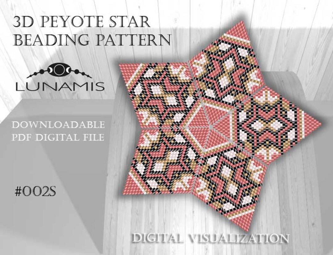 Pattern for 3d Star Peyote, Pdf Patterns, Beading, Peyote Stitch, 002 ...