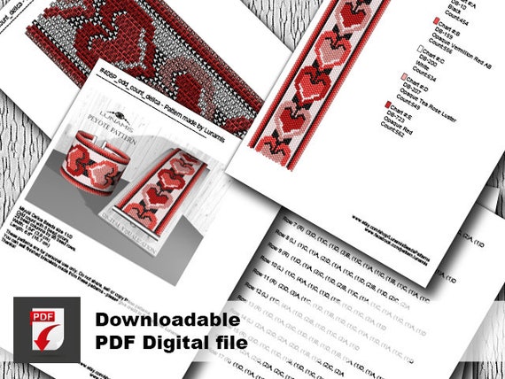 Kits & How To PDF instant download love hearts beading pattern ...