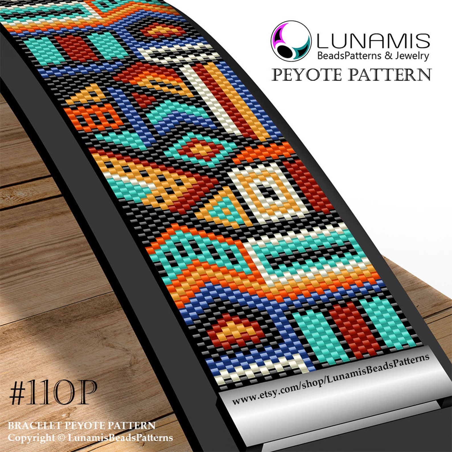 Peyote Pattern for Beaded Bracelet, Odd Count, Beadweaving, Colorful ...