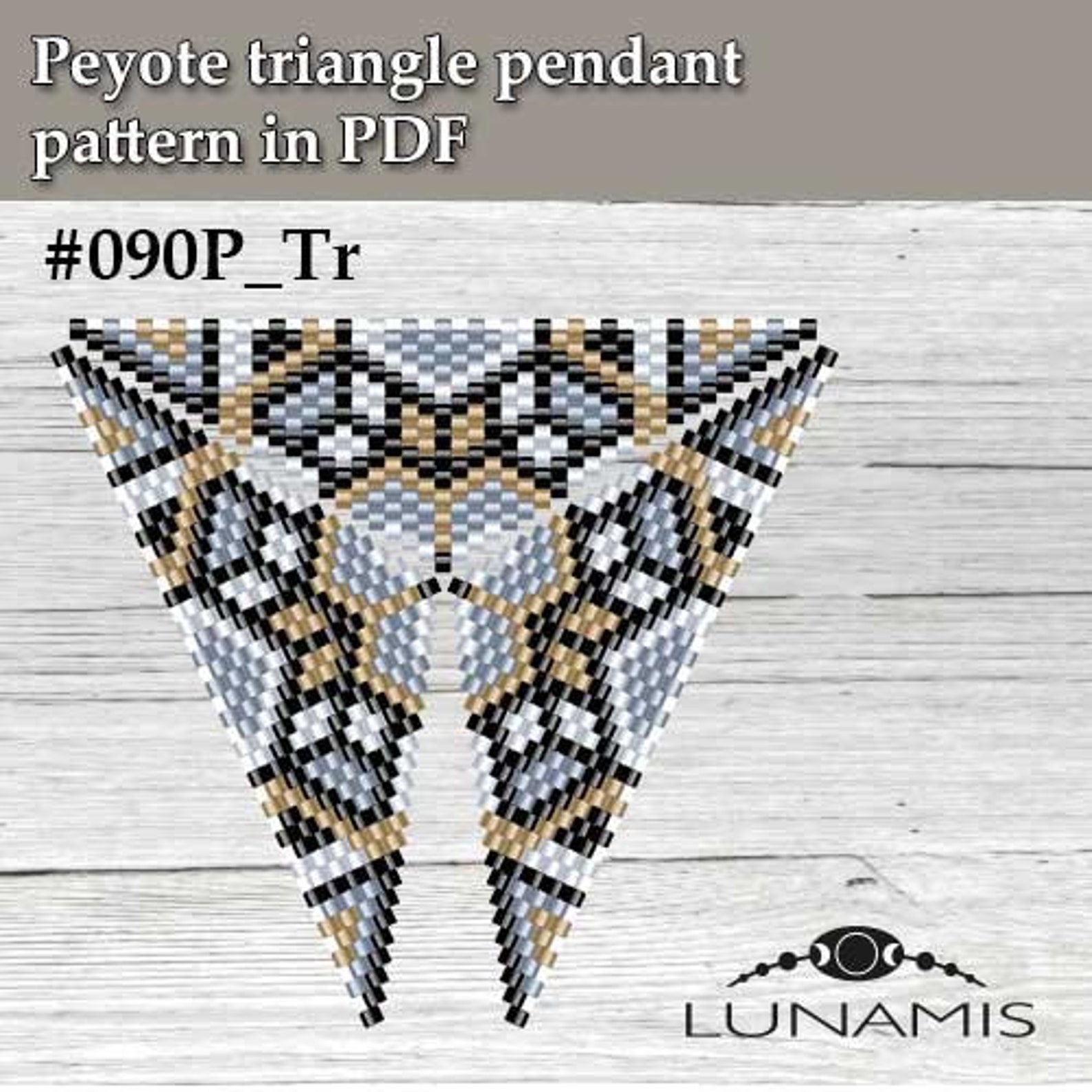 Pattern for Triangle Pendant Peyote Patterns Beading Peyote | Etsy
