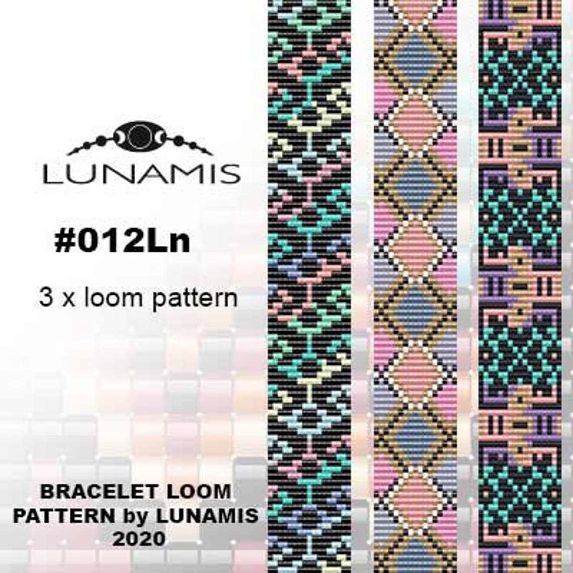 Loom bracelet pattern loom stitch square stitch digital pdf | Etsy