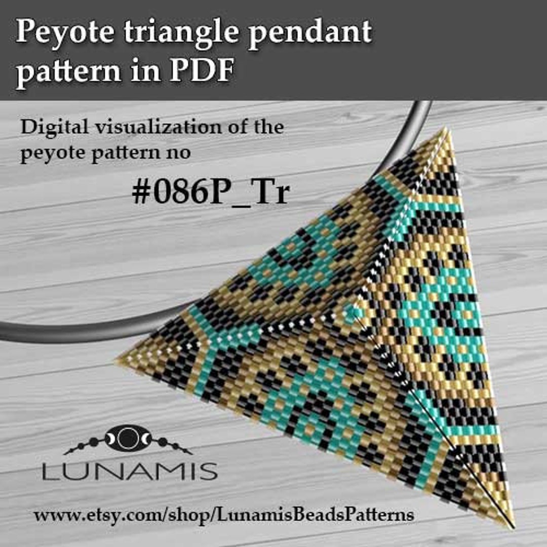 Pattern for Triangle Pendant Peyote Patterns Beading Peyote - Etsy