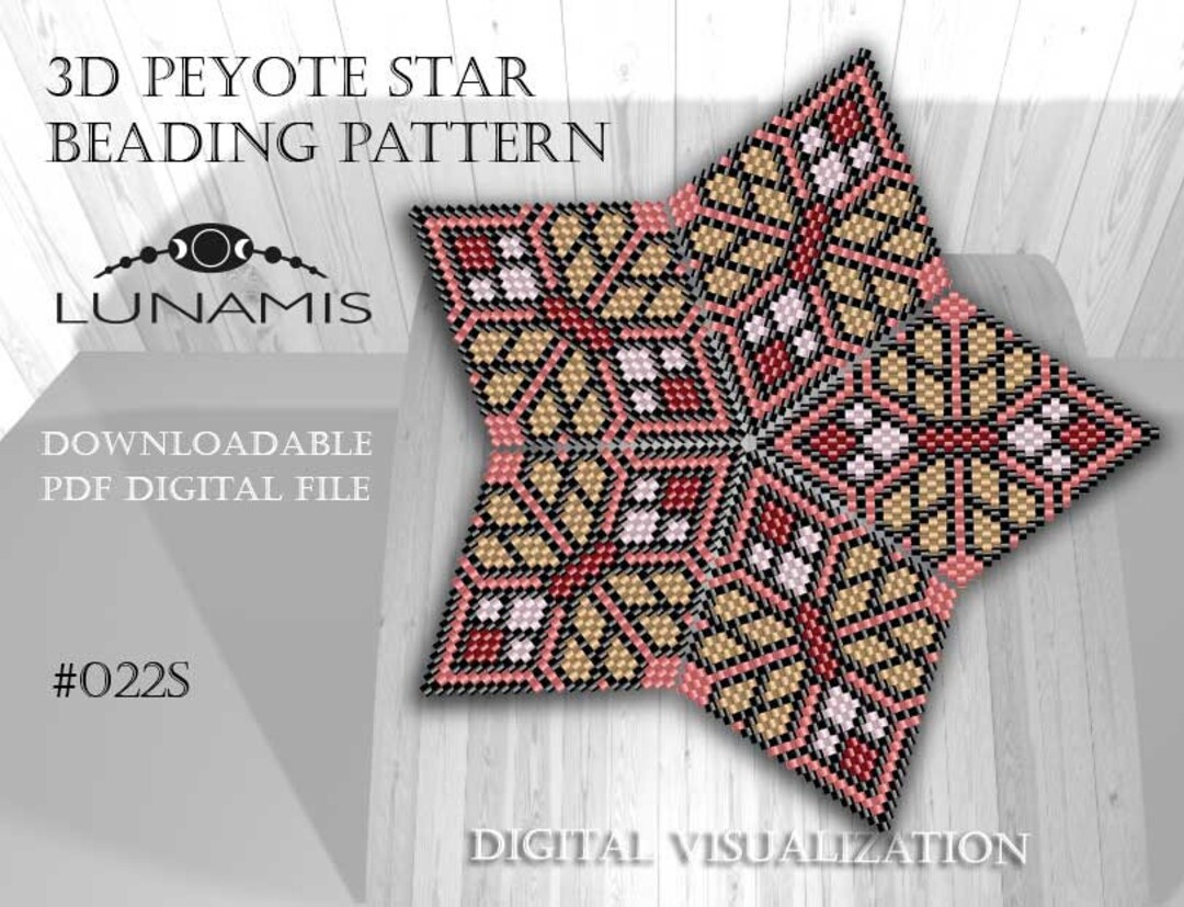 Pattern for 3d Star Peyote, Pdf Patterns, Beading, Peyote Stitch, 022 ...