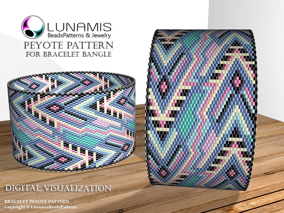 Peyote Pattern for Bangle Bracelet, Circle Petote, Tubular Peyote ...