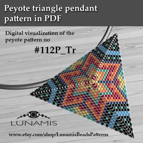 Pattern for triangle pendant peyote patterns beading peyote | Etsy