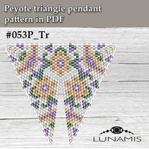 Peyote Pattern for Triangle Pendant, Bead Pattern, Peyotestitch ...