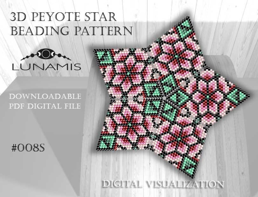 Pattern for 3d Star Peyote, Pdf Patterns, Beading, Peyote Stitch, 008 ...