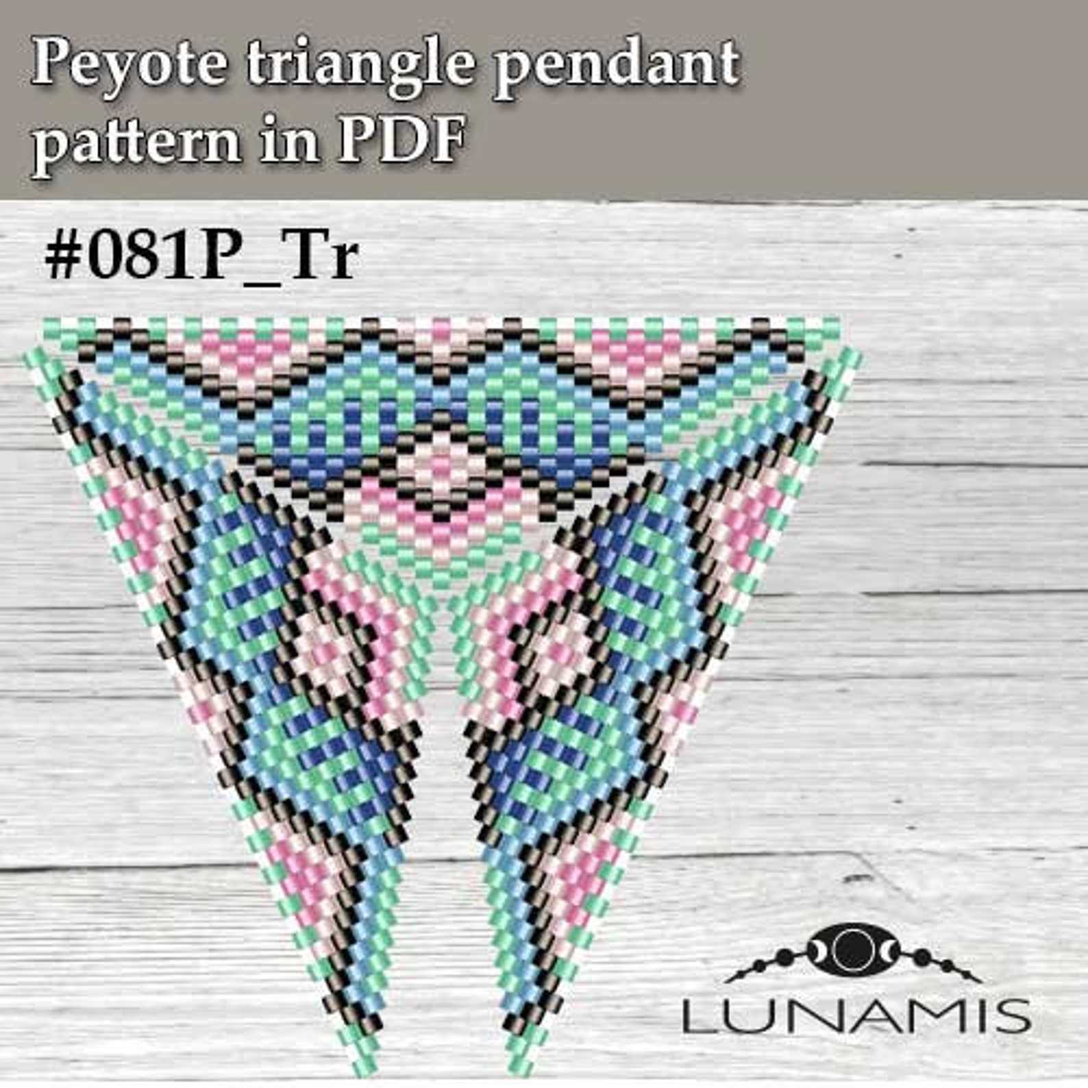 Pattern for Triangle Pendant Peyote Patterns Beading Peyote - Etsy