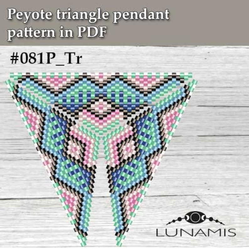 Pattern for Triangle Pendant Peyote Patterns Beading Peyote - Etsy Denmark