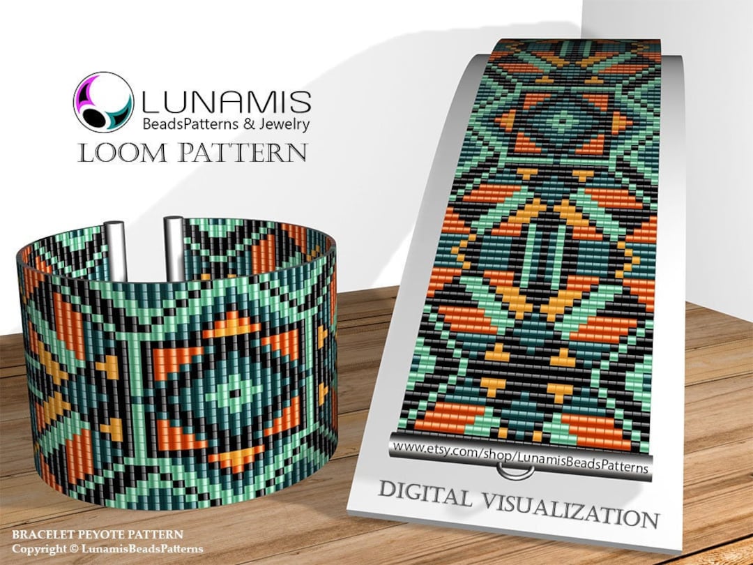 Loom Bracelet Pattern, Loom Pattern, Square Stitch Pattern, Pdf File ...