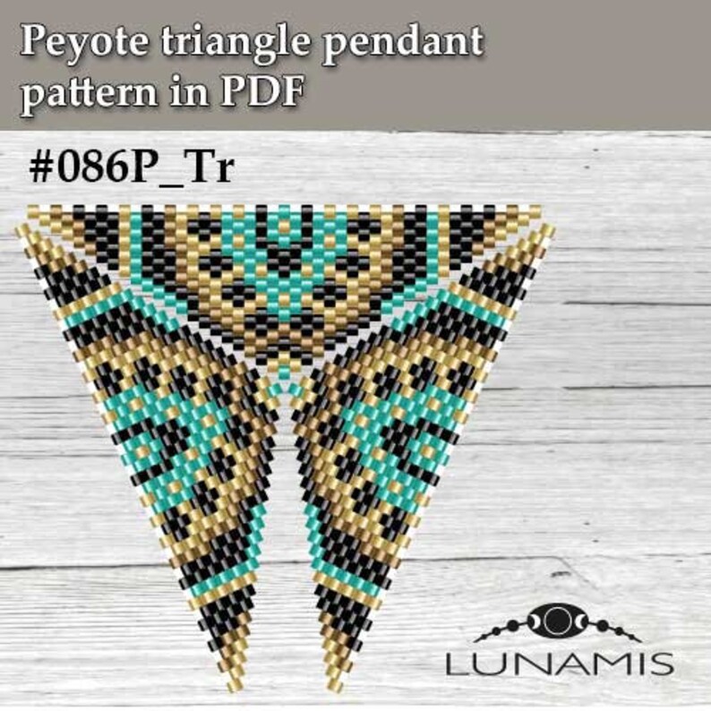 Pattern for Triangle Pendant Peyote Patterns Beading Peyote - Etsy