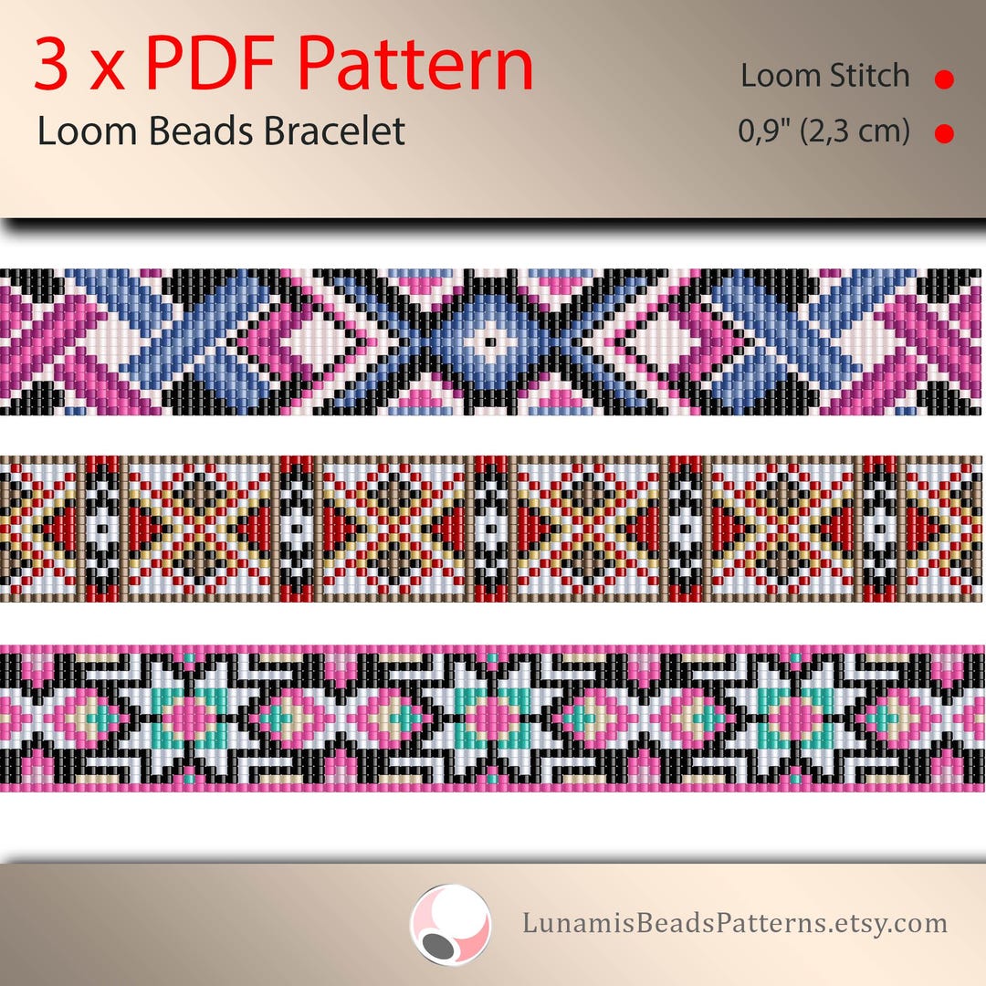 Loom Bracelet Pattern: Square Stitch Cuff (PDF Pattern) - Etsy