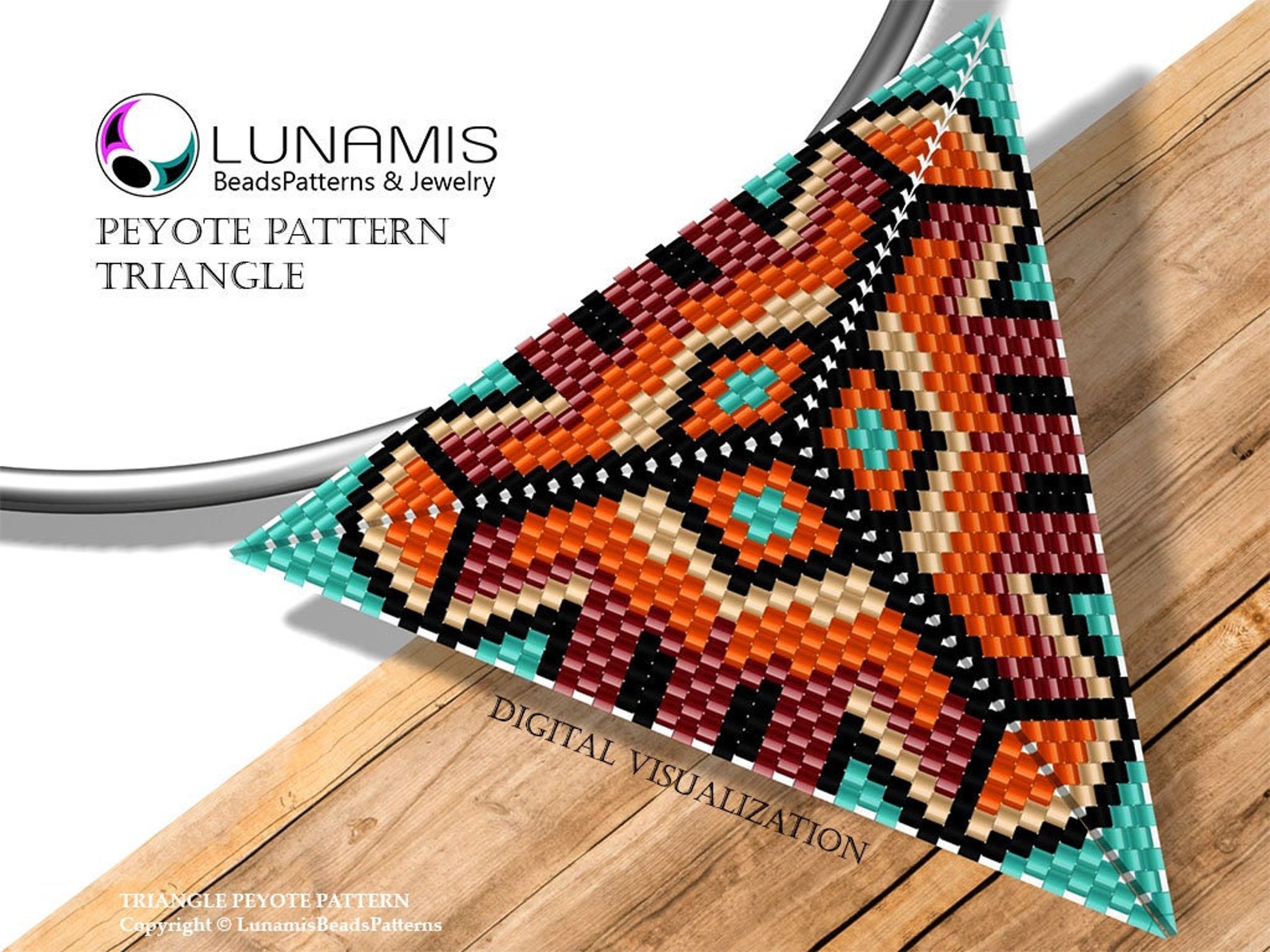 Pattern for Triangle Pendant Peyote Patterns Beading Peyote - Etsy