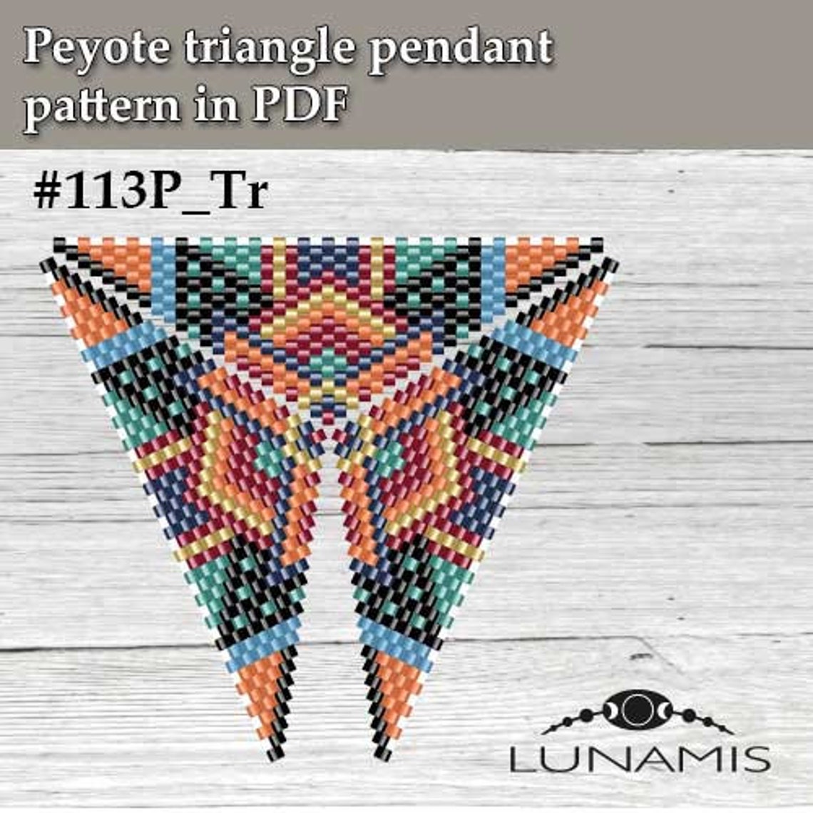 Pattern for Triangle Pendant Peyote Patterns Beading Peyote - Etsy