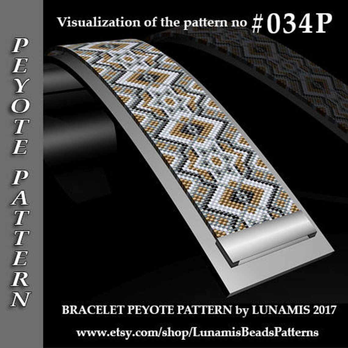 Peyote bracelet pattern odd count peyote pattern stitch | Etsy