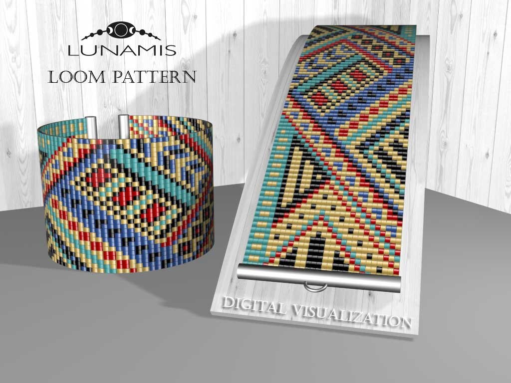 Loom bracelet pattern loom pattern square stitch pattern | Etsy