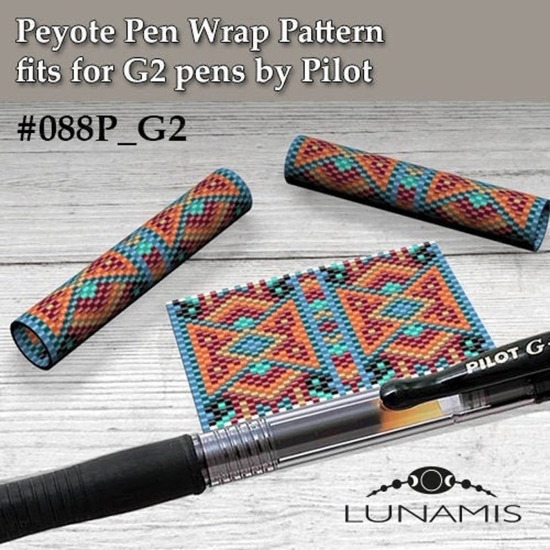 Peyote Pen Cover Patterns, Pattern for G2 Pen by Pilot, Pen Wrap ...