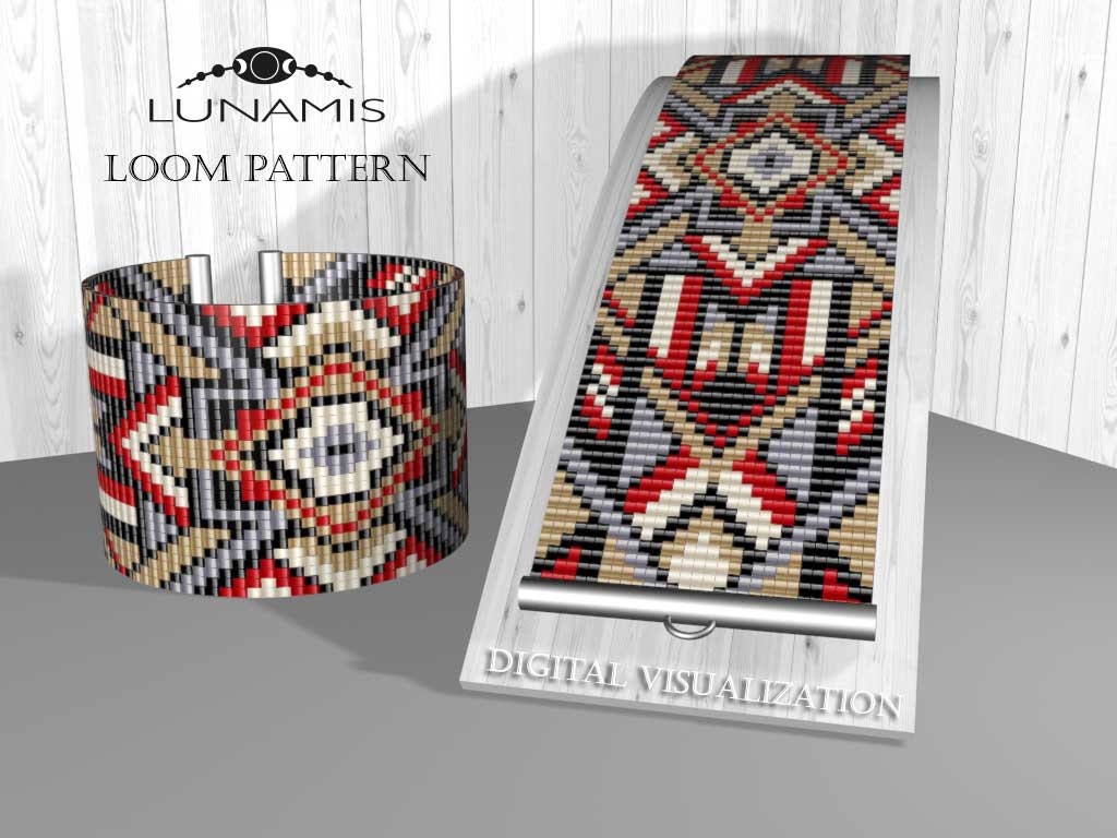 Loom bracelet pattern loom pattern square stitch pattern | Etsy