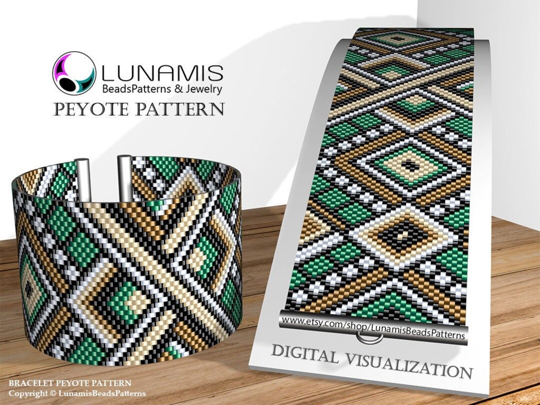 Peyote Bracelet Pattern, Even Count, Peyote Pattern, Stitch Pattern ...