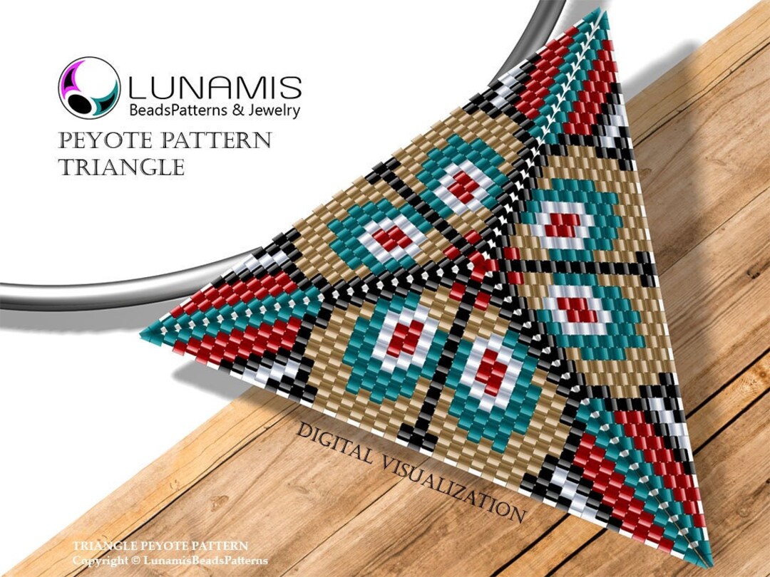 Pattern for Triangle Pendant, Peyote Patterns, Beading, Peyote Stitch ...
