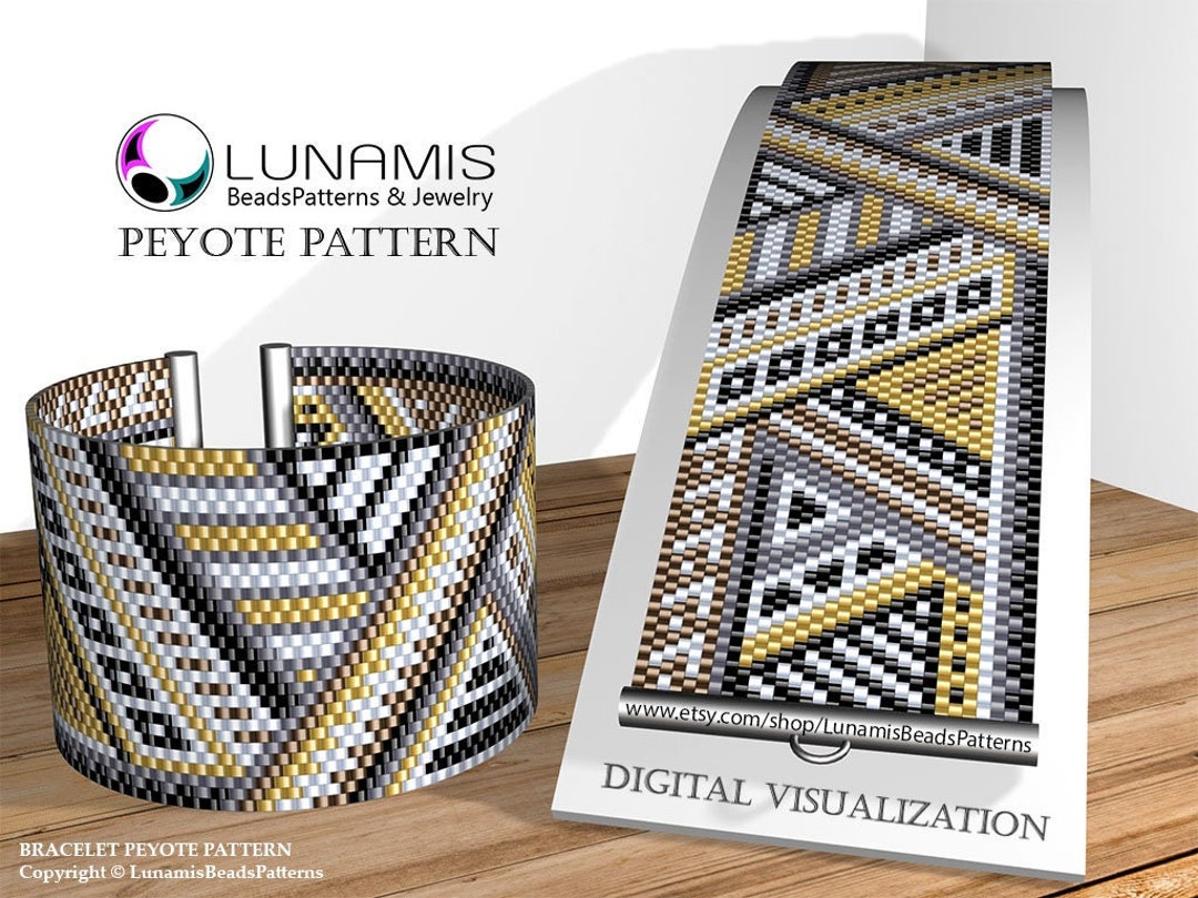 Peyote Bracelet Pattern Even Count Peyote Pattern Stitch - Etsy Sweden