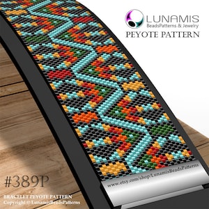 Peyote Pattern for Beaded Bracelet, Odd Count, Fullcolor, Native Motif ...