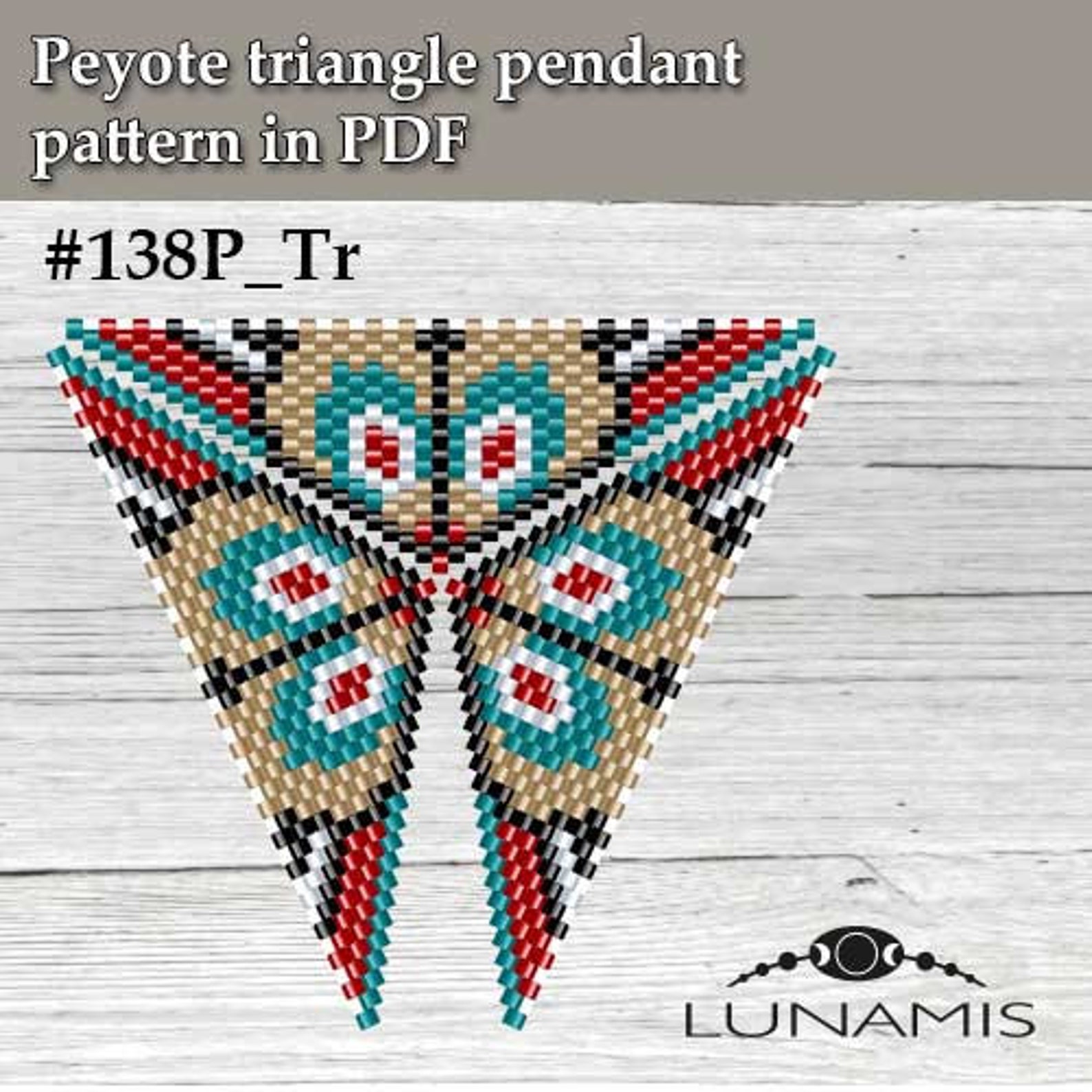 Pattern for Triangle Pendant Peyote Patterns Beading Peyote - Etsy