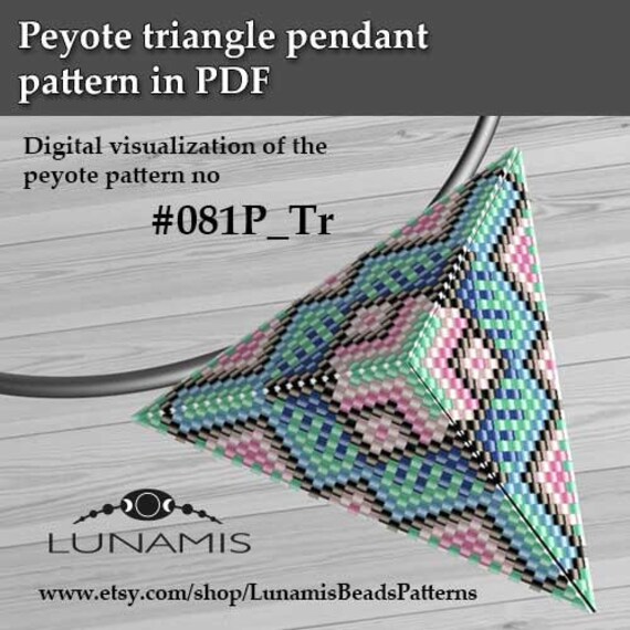Pattern for Triangle Pendant Peyote Patterns Beading Peyote - Etsy