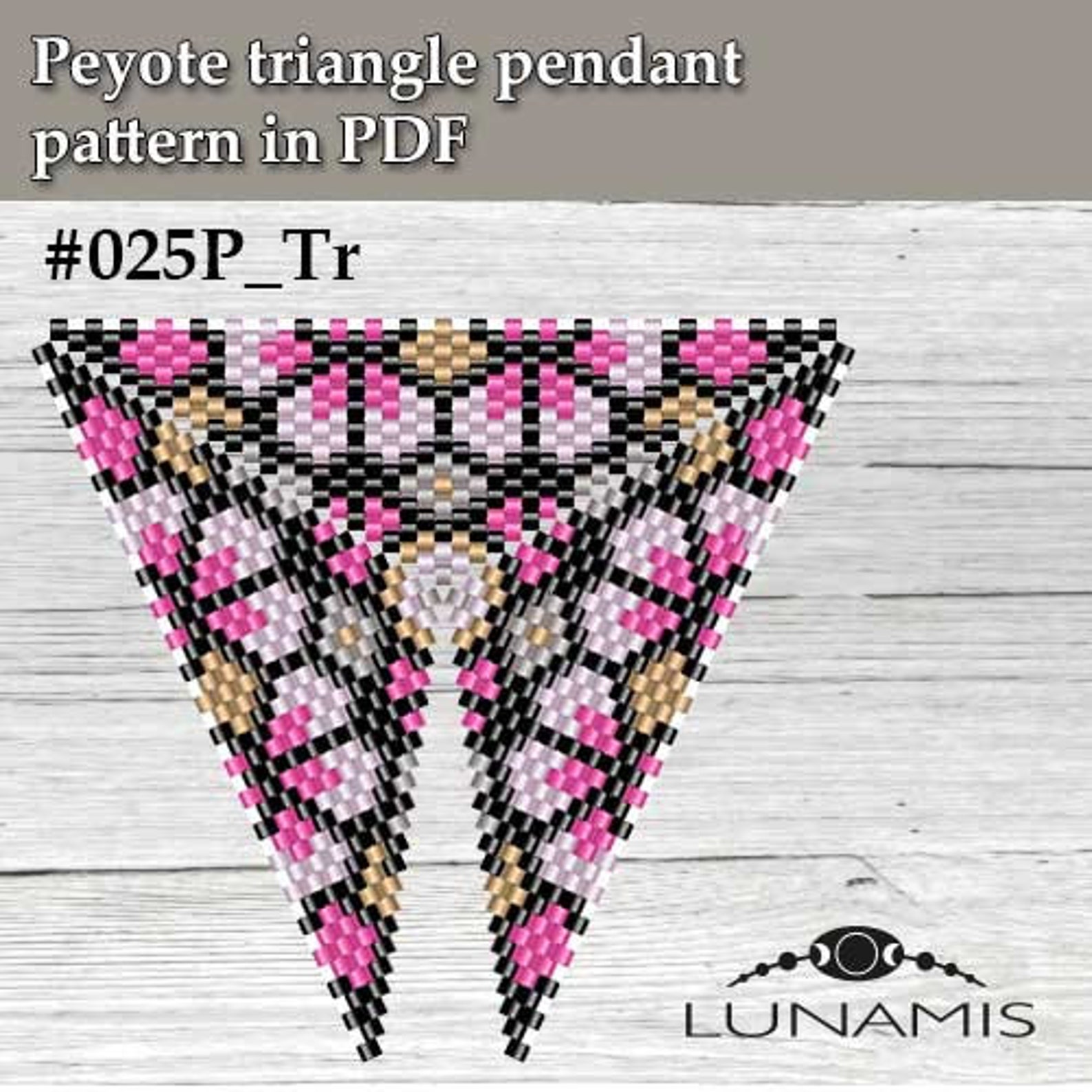 Peyote Pattern for Triangle Pendant, Bead Pattern, Peyotestitch ...