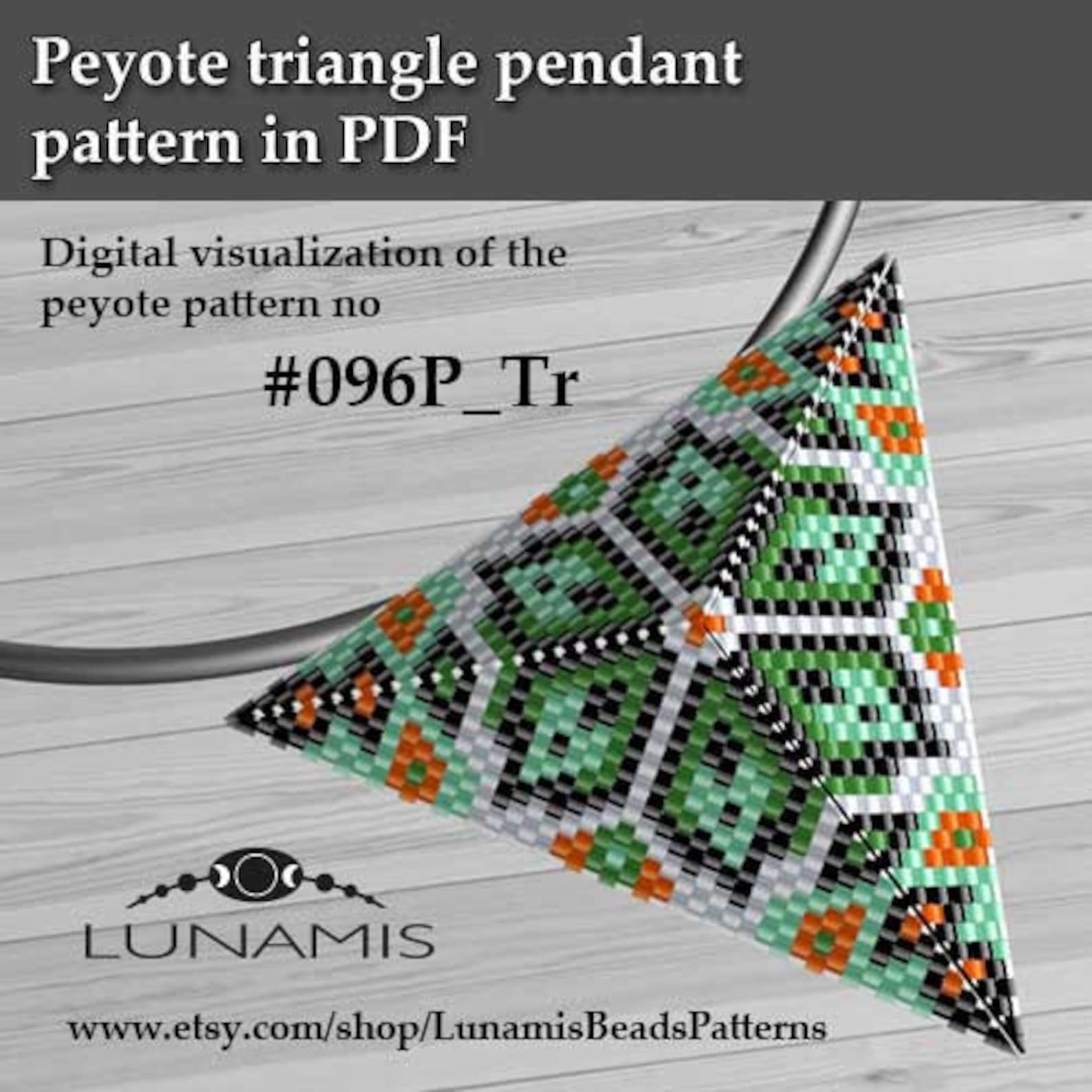 Pattern for Triangle Pendant Peyote Patterns Beading Peyote | Etsy