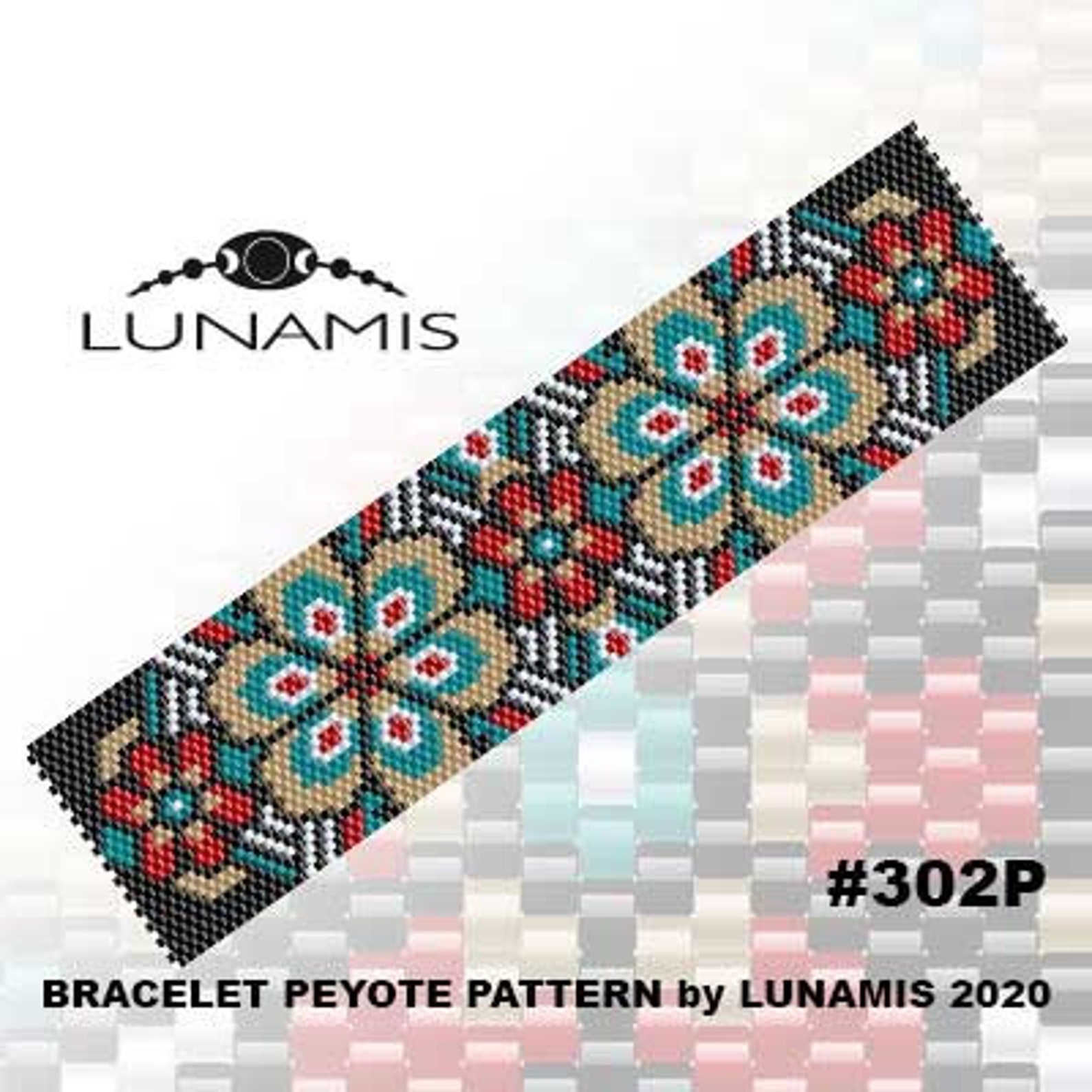 Peyote bracelet pattern odd count peyote pattern stitch - Etsy Polska