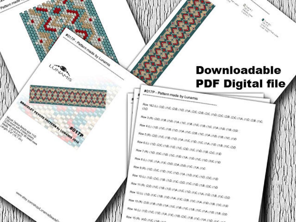 Peyote Bracelet Pattern Odd Count Peyote Pattern Stitch - Etsy