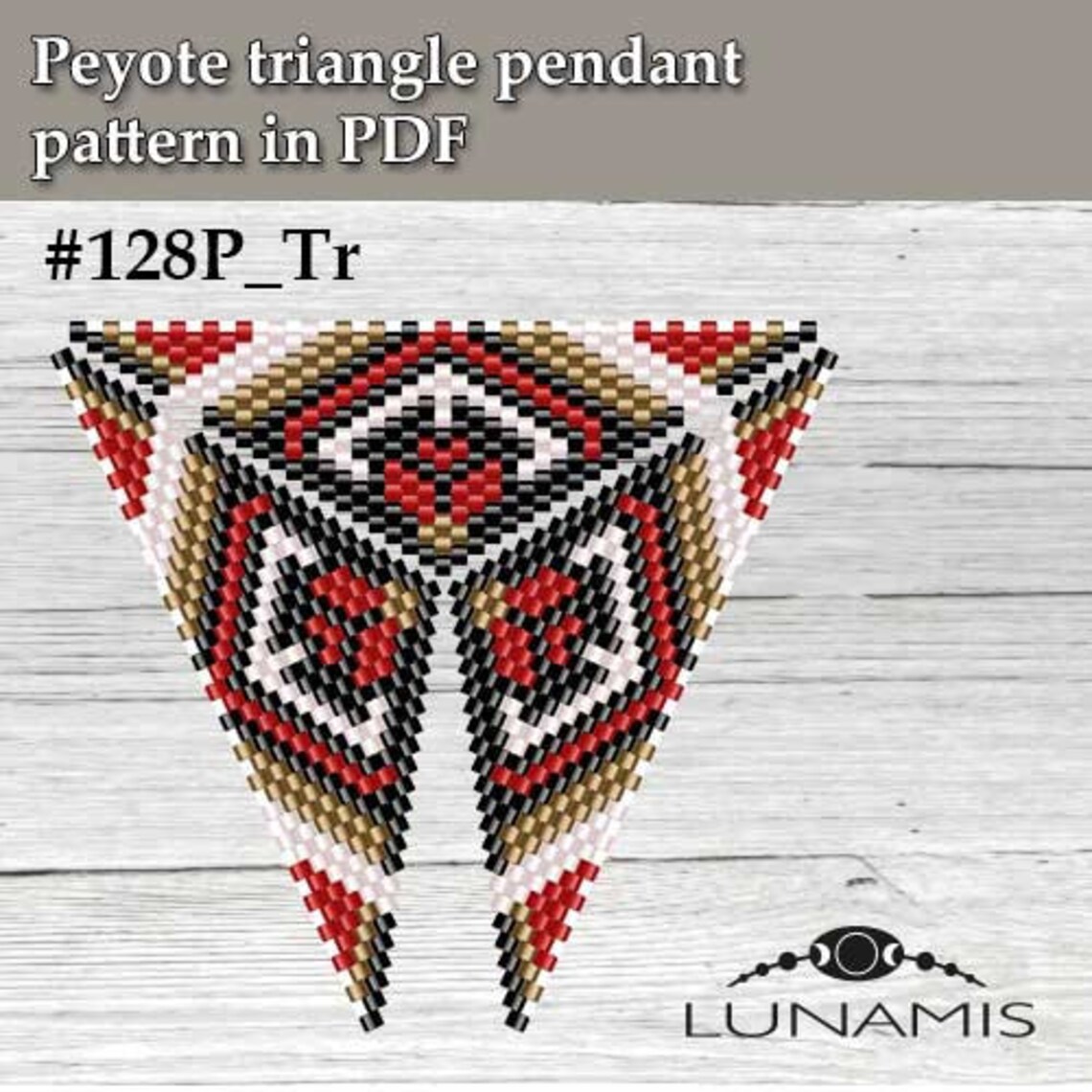 Pattern for Triangle Pendant Peyote Patterns Beading Peyote | Etsy