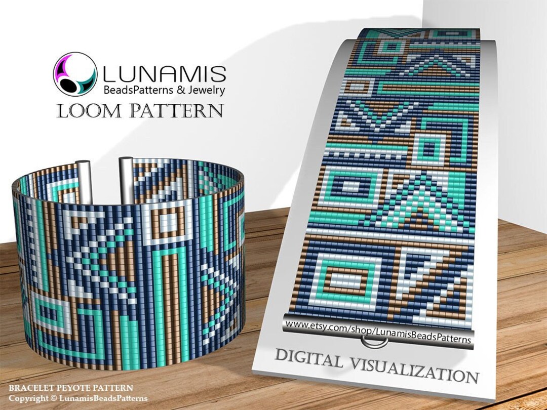 Loom Bracelet Pattern, Loom Pattern, Square Stitch Pattern, Pdf File ...