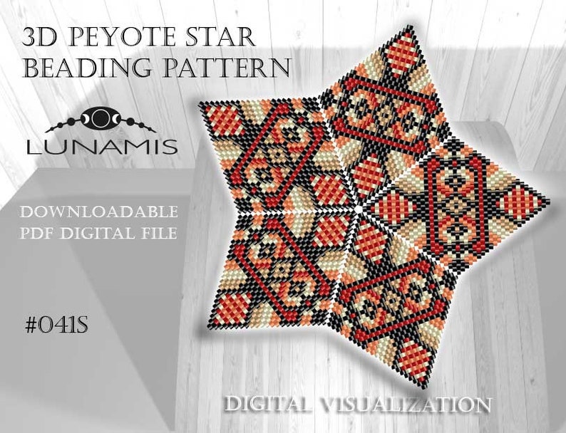 Pattern for 3d Star Peyote Pdf Patterns Beading Peyote - Etsy