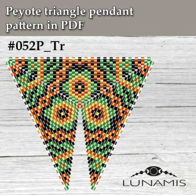 Peyote Pattern for Triangle Pendant Bead Pattern | Etsy