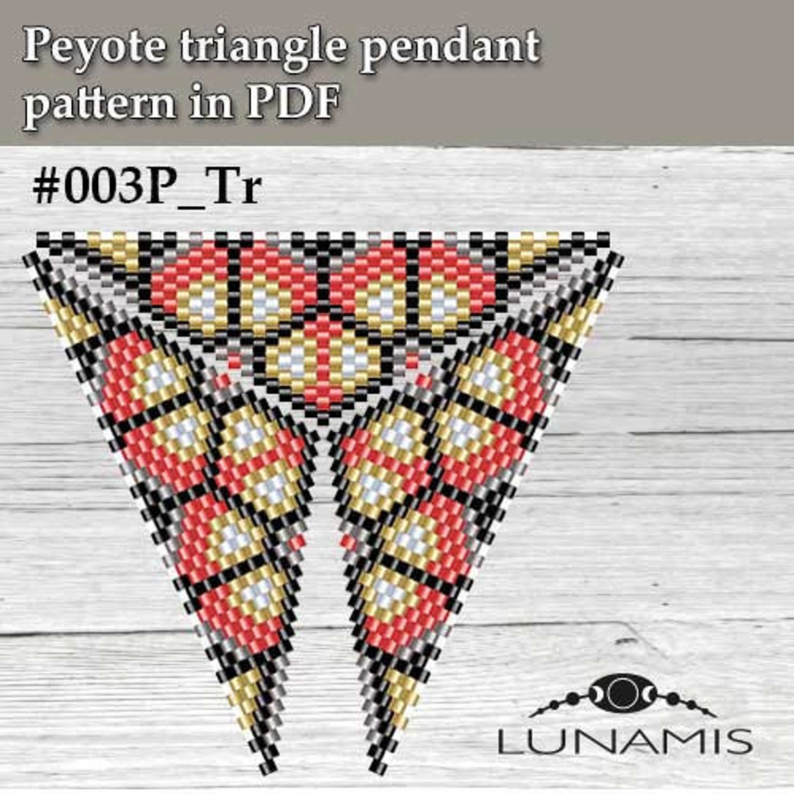 Peyote Pattern for Triangle Pendant, Beading, Peyotestitch, Digital ...