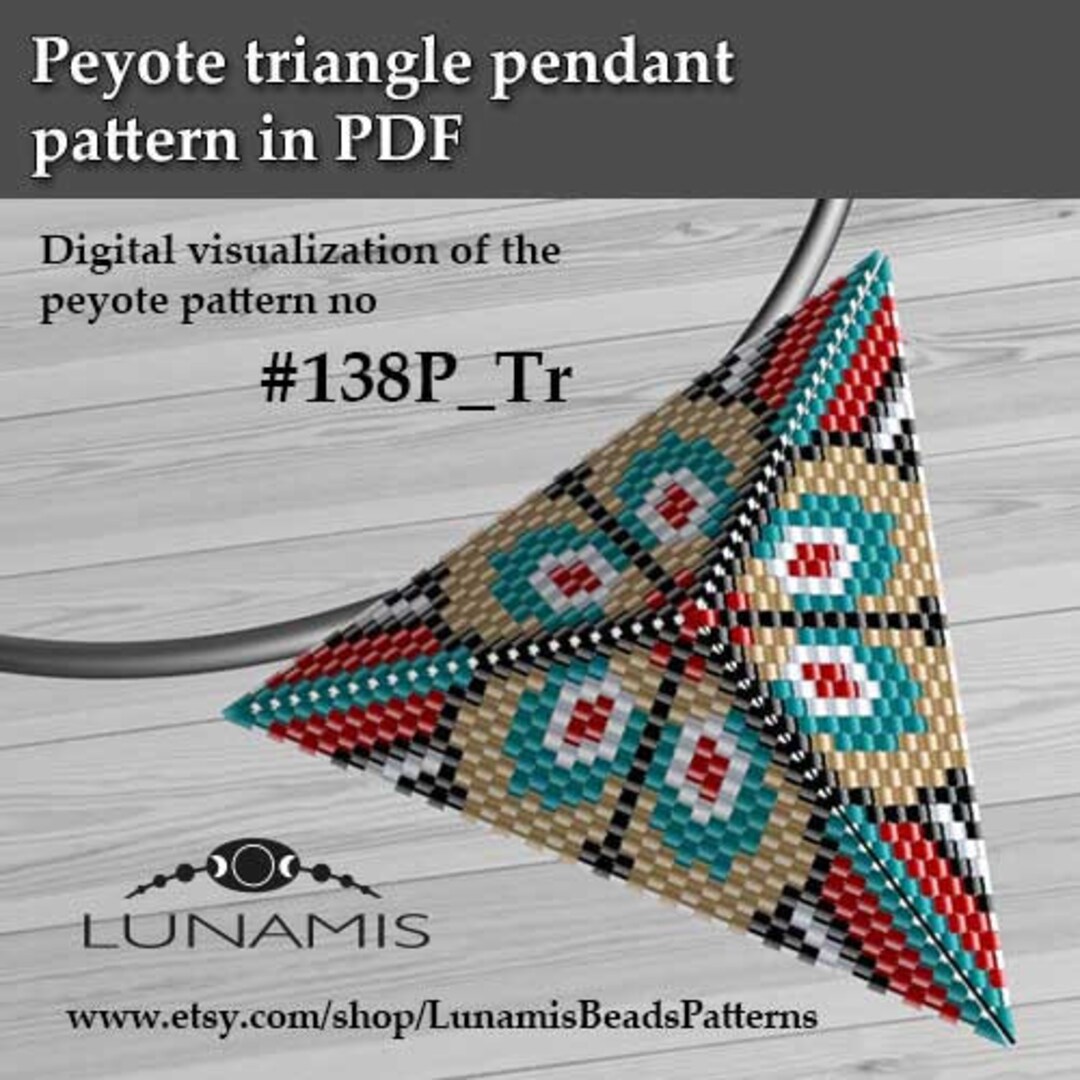 Pattern for Triangle Pendant Peyote Patterns Beading Peyote - Etsy