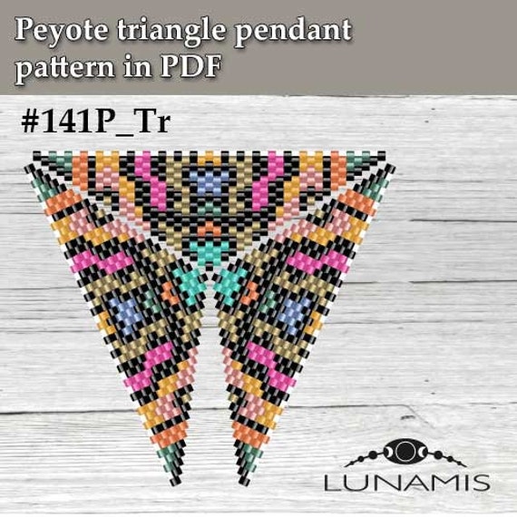 peyote patterns Pattern for triangle pendant beading #141P_Tr peyote ...