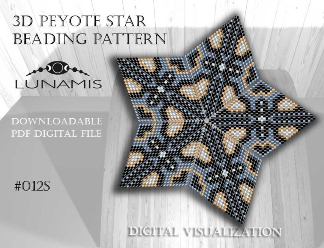 Pattern for 3d Star Peyote, Pdf Patterns, Beading, Peyote Stitch, 012 ...