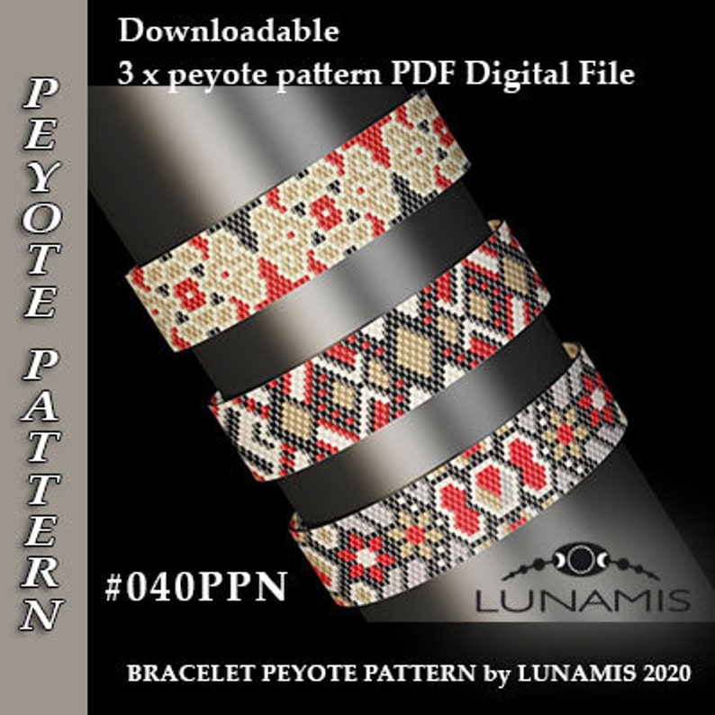 3 X Peyote Bracelet Pattern Peyote Pattern Odd Count Stitch - Etsy