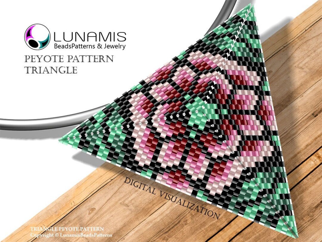 Peyote Pattern for Triangle Pendant, Beading, Peyotestitch, Digital ...