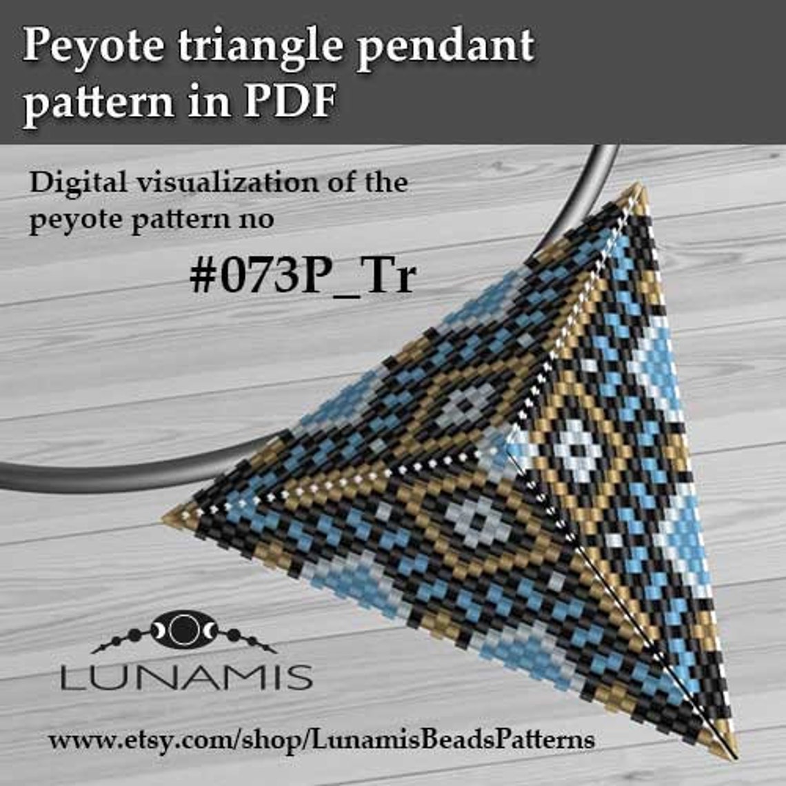 Peyote pattern for triangle bead pendant digital file pdf | Etsy