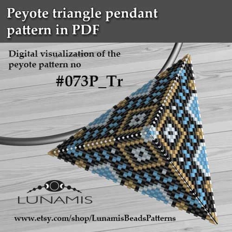 Peyote Pattern for Triangle Bead Pendant Digital File Pdf - Etsy