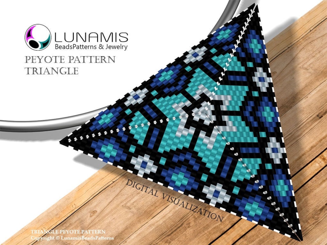 Pattern for Triangle Peyote Pendant, Beading, Peyotestitch, Digital ...