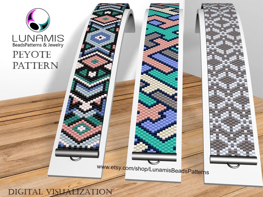 3 X Peyote Bracelet Pattern, Peyote Pattern, Odd Count, Stitch Pattern ...