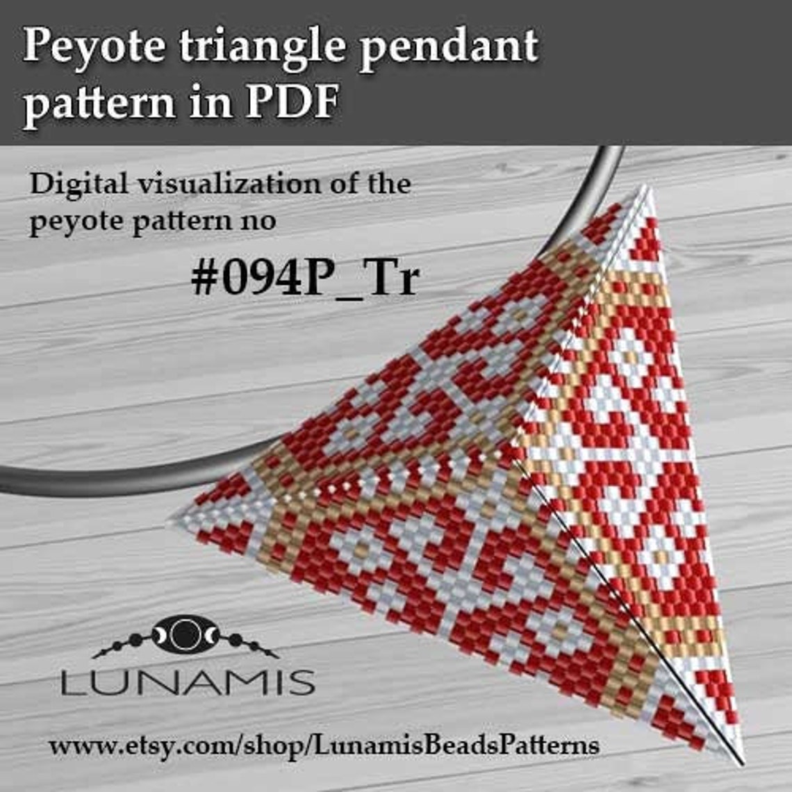 Pattern for Triangle Pendant, Peyote Patterns, Beading, Peyote Stitch ...