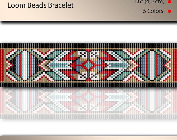 Bead Loom Pattern - Chevron Geometric Inspired LOOM Bracelet Pattern in ...