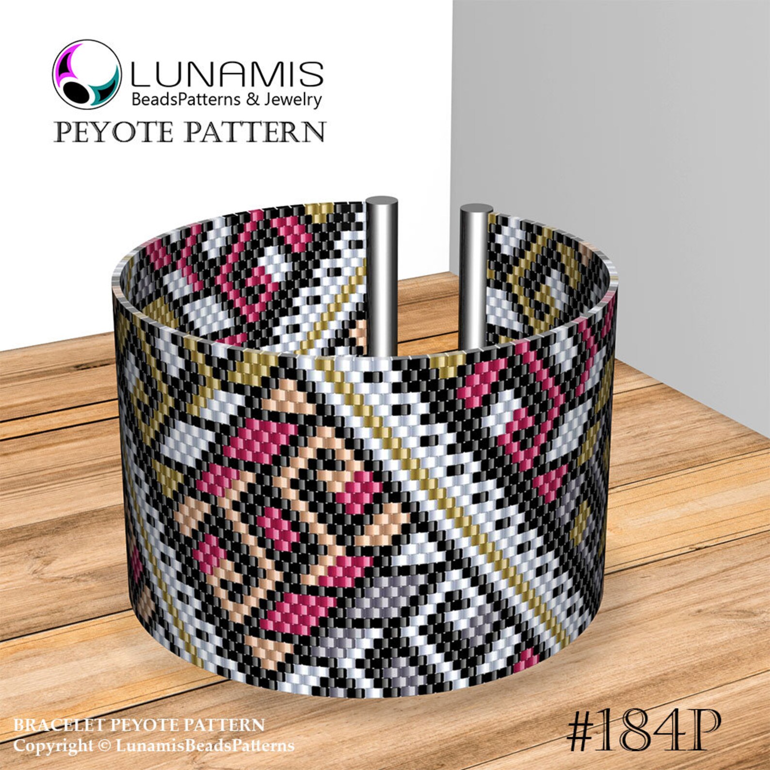 Bracelet Peyote Pattern, Bracelet Design, Even Count, Stitch Pattern ...